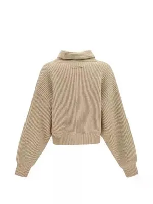 Tory Burch Cropped Wool Cardigan - Neutrals