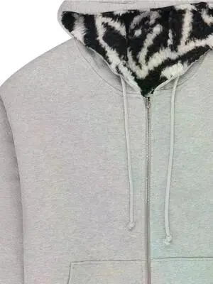 DENIM TEARS Zebra-lined Hoodie - Grey