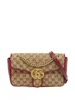 Gucci Small Gg Marmont Diagonal-quilt Shoulder Bag - Neutrals