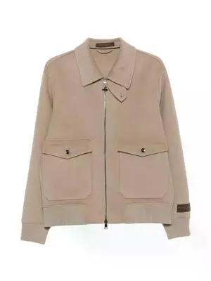 ON THE BUND Zip-up Flap-pocket Jacket - Neutrals