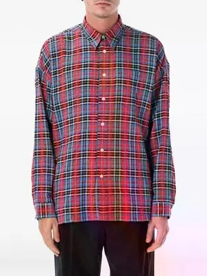 SUNFLOWER Stable Check-pattern Button-down Shirt - Red