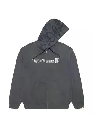 AAPE BY *A BATHING APE Graphic-print Zip-up Hoodie - Grey