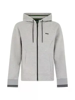BOSS Cotton-blend Zip-up Hoodie With Stripe Details