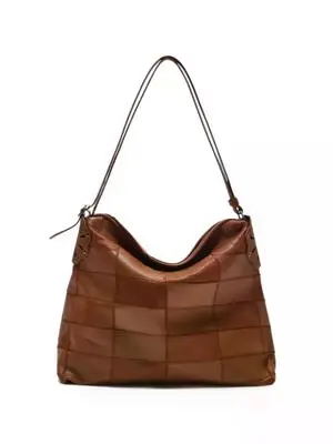 Malìparmi Patchwork Zigzag-stitched Shoulder Bag - Brown
