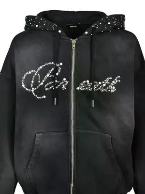 BREATH Rhinestone-embellished Faded Hoodie