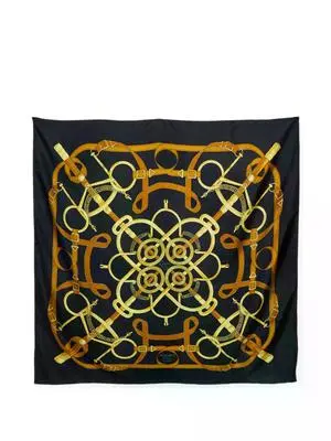 Hermès Eperon D'or Silk Scarf - Black