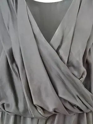 LARDINI V-neck Draped Midi Dress