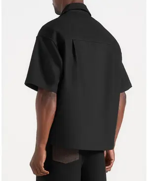 Manière De Voir Brook Signature Twill Boxy Shirt - Black