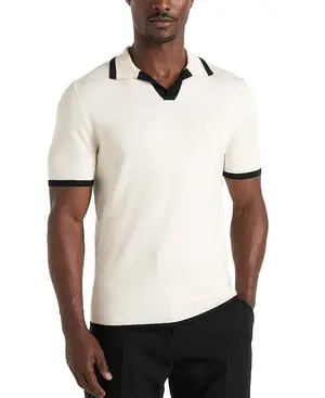Manière De Voir Lambert Contrast Detail Knit Polo - Cream