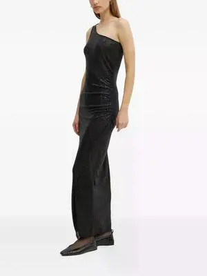 MORGAN One-shoulder Sequin-embellished Midi Dress - Black