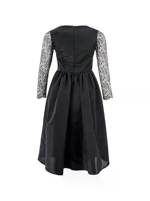 LARDINI Lace-panelled Taffeta Midi Dress