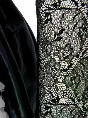 LARDINI Lace-panelled Taffeta Midi Dress