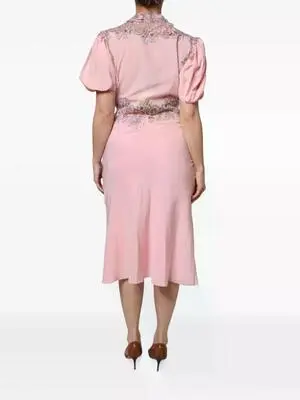 Ermanno Scervino Lace-detail Silk Midi Dress