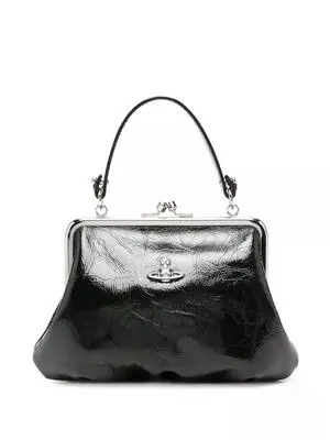 VIVIENNE WESTWOOD Orb-plaque Patent Tote Bag - Black