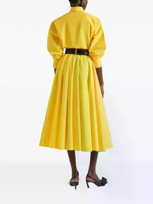 Givenchy Long Circular Skirt In Poplin - Yellow