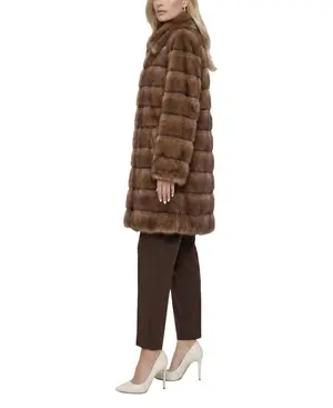 LYLA GRANT Faux Fur Sable Short Coat