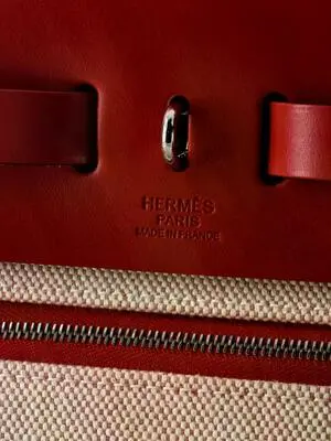 Hermès Herbag Zip Berline Vache Canvas And Leather 31 Shoulder Bag