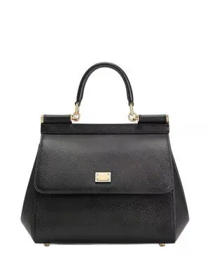 Dolce & Gabbana Small Sicily Handbag In Dauphine Calfskin - Black