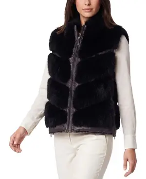 LYLA GRANT Faux Fur Silver Fox Vest