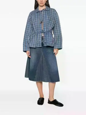 BASERANGE Limber Plaid-fastening Tie-fastening Shirt