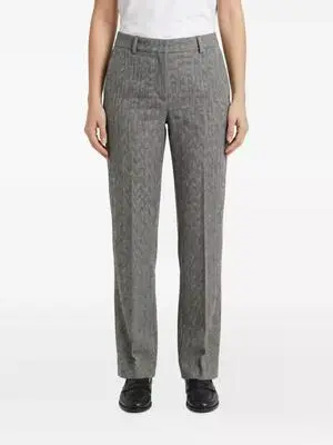 Brunello Cucinelli Herringbone-pattern Straight-leg Trousers