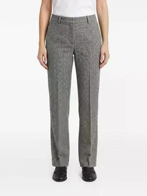 Brunello Cucinelli Herringbone-pattern Straight-leg Trousers - Black