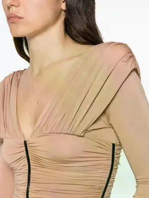 Elisabetta Franchi Ruched Long-sleeve Blouse