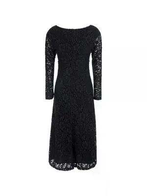 PLAIN Long-sleeve Lace Midi Dress