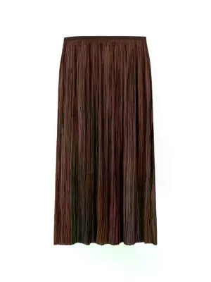 ROBERTO COLLINA Gonna Pleated Midi Skirt - Brown