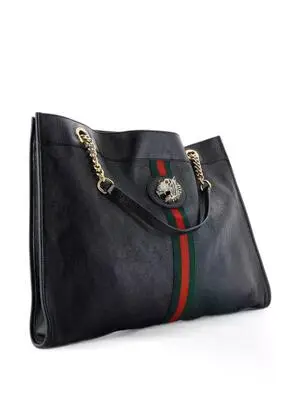 Gucci Rajah Chain Leather Large Tote Bag