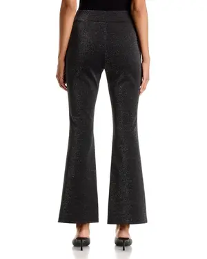 T Tahari Pull On Metallic Kick Flare Pants