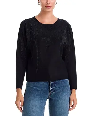 T Tahari Feather Hotfix Dolman Sleeve Sweater Black