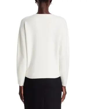 T Tahari Feather Hotfix Dolman Sleeve Sweater - White Star