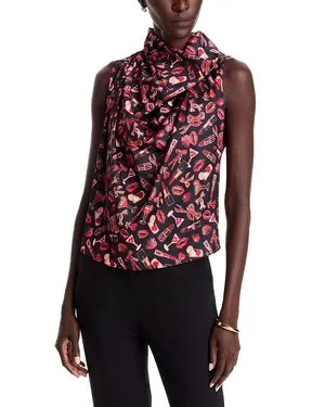 T Tahari Cowl Neck Sleeveless Blouse