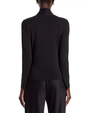 T Tahari V Neck Twist Front Long Sleeve Top