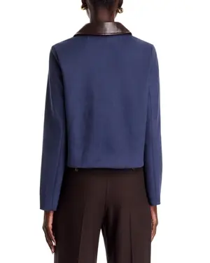 DOLCE CABO Faux Leather Trim Faux Suede Jacket