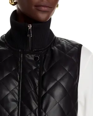 DOLCE CABO Faux Leather Quilted Vest