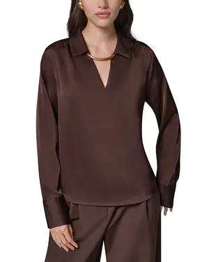 Donna Karan New York Embellished Long Sleeve Blouse