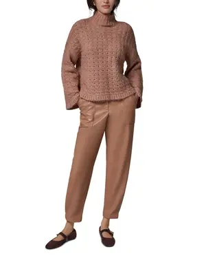 Donna Karan New York Mock Neck Basketweave Sweater
