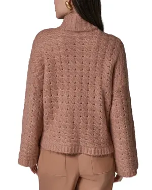 Donna Karan New York Mock Neck Basketweave Sweater