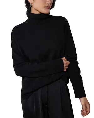 Whistles Cashmere Seamed Roll Neck Sweater