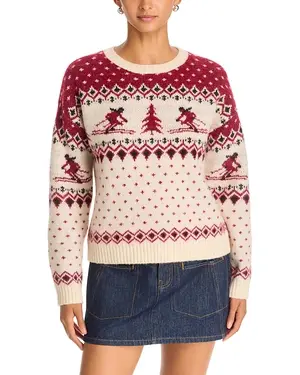 Aqua Fair Isle Skier Sweater Exclusive - Ivory Multi