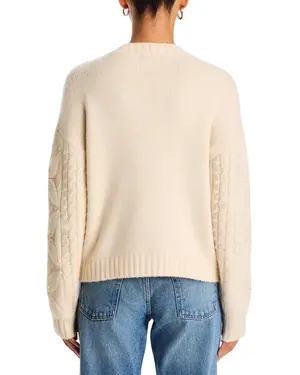 Aqua Floral Cable Knit Sweater Exclusive