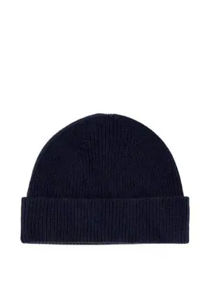 Zegna Ribbed-knit Beanie Hat - Blue