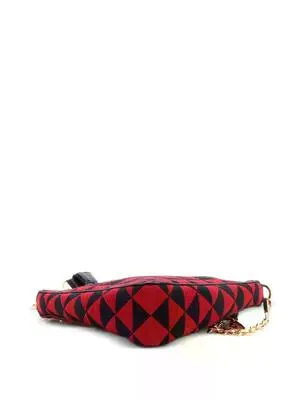 Prada Symbole Triangle Bag Leather And Jacquard Mini Shoulder Bag - Multicolour