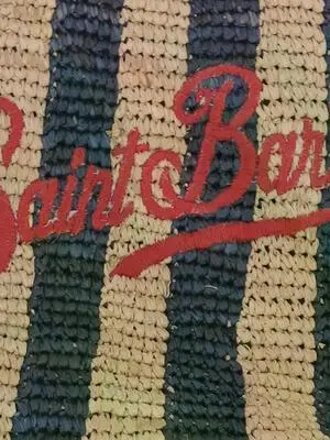 MC2 SAINT BARTH Striped Logo-embroidered Clutch Bag