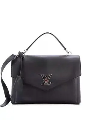 LOUIS VUITTON Mylockme Handbag Leather Satchel - Black