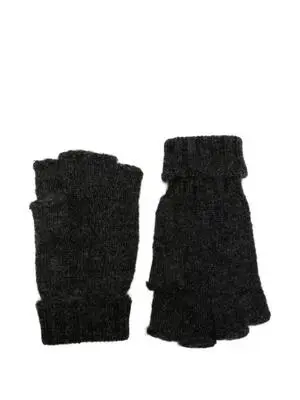 Comme Des Garçons Logo-patch Fingerless Gloves - Grey