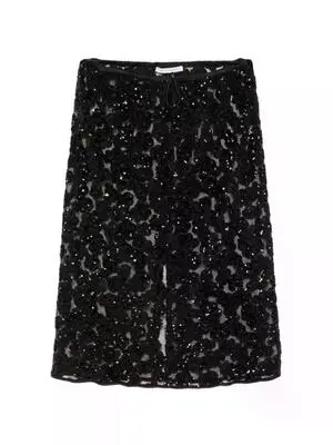 Cecilie Bahnsen Bria Sequin-embellished Floral Midi Skirt