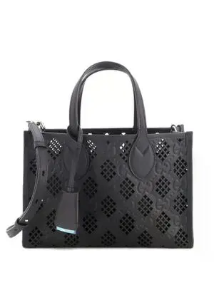 Gucci Convertible Gg Debossed Laser Cut Leather Small Tote Bag